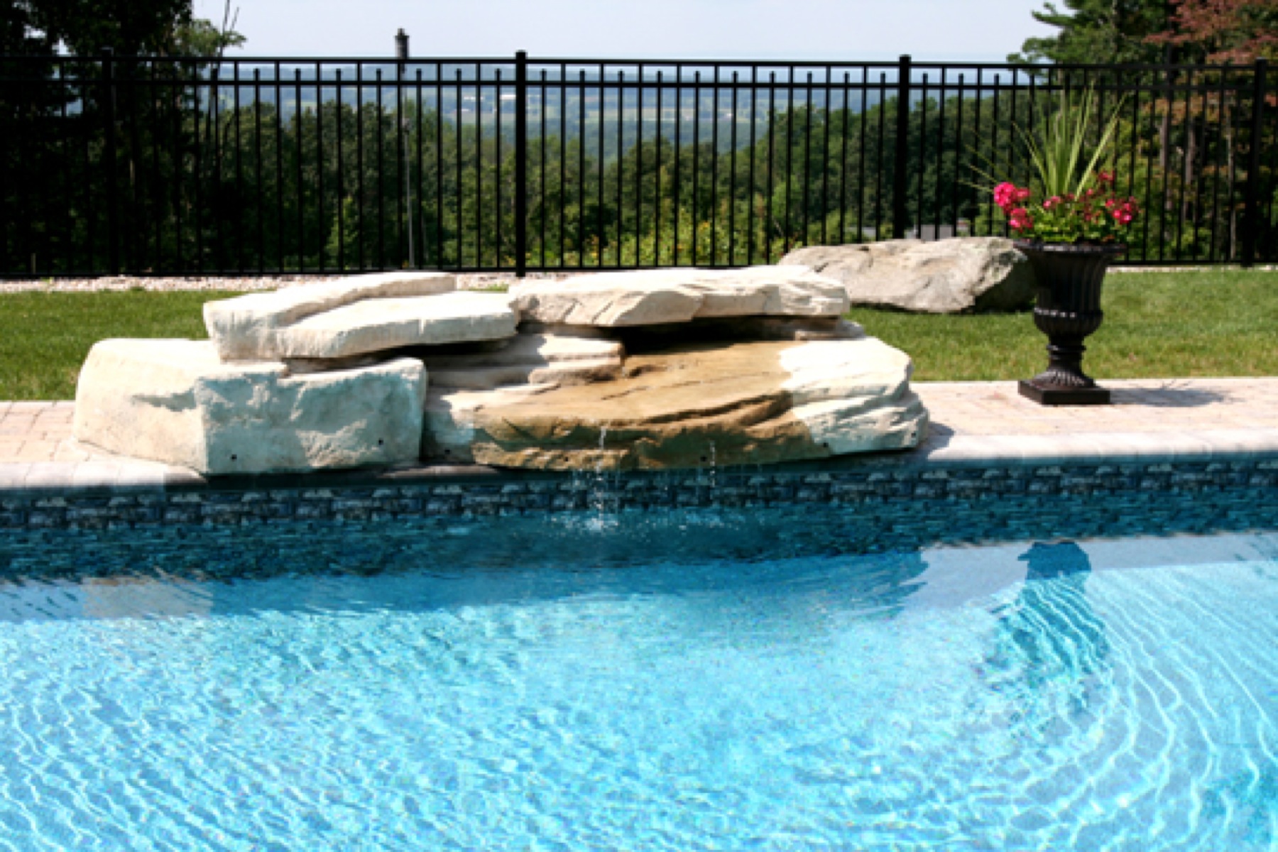 Mancini Pool Decks Custom Pool Water Features | Waterfalls Fountains ...